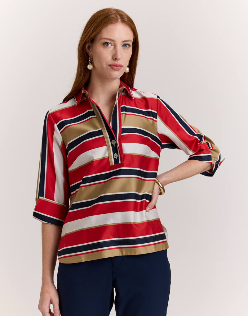 3/4 Sleeve Aileen Blouse – Ginger Howard Selections