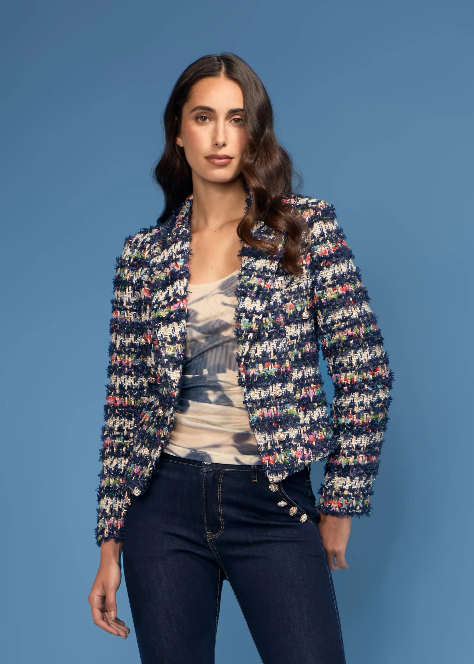 Confetti Boucle Open Jacket – Ginger Howard Selections